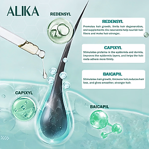 ALIKA Hair Growth Serum - Scalp Treatment for Hair Loss, Grow Gorgeous Hair for Women and Men, Suitable for Dry, Oily, Normal Scalp (50ml)