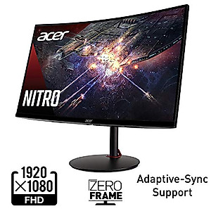 Acer Nitro XZ270 Xbmiipx 27" 1500R Curved Full HD (1920 x 1080) VA Zero-Frame Gaming Monitor with Adaptive Sync, 240Hz Refresh Rate and 1ms VRB (Display Port & 2 x HDMI 2.0 Ports) , Black