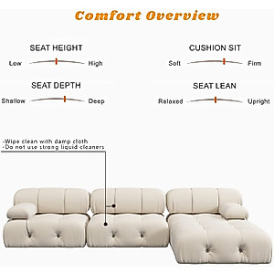 BOKIFOL Sectional Sofa, Modular Sectional Couch with Ottomans- L Shaped Couch for Living Room, 4 Seater Sofa Sets,104"(Beige)