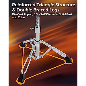 EHWD Premium Motorcycle Drum Throne, Rotatable Stool, Memory Foam Cushion with Anti-Skid Groove, Threaded Height Adjustment with Die-Cast Tripod. Edge Hardware Design NE1M