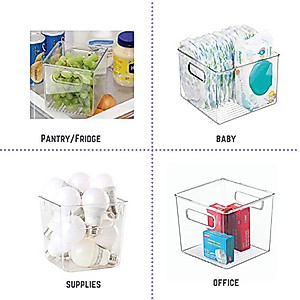 Soko Design 2-Pack Clear Plastic Storage Bins, Storage Container For Pantry | Clear Storage Containers, Stackable Storage Bins | Plastic Storage Bins for Pantry, Fridge Container…
