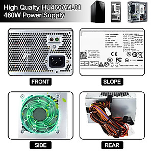 LXun Upgrad HU460AM-01 WC1T4 D460AM-03 460W Power Supply Compatible with Dell XPS 8930 8920 8910 8900 8700 8300 Alien-Ware Aurora R5 Replacs DPS-460DB-15 AC460AM-01 WY7XX L350AM-00 AC460AD-00 PSU
