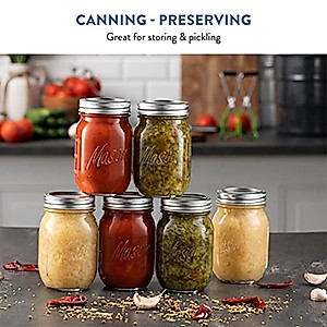 Paksh Novelty Mason Jars - Food Storage Container - 6-Pack - Airtight Container for Pickling, Canning, Candles, Home Decor, Overnight Oats, Fruit Preserves, Jam or Jelly