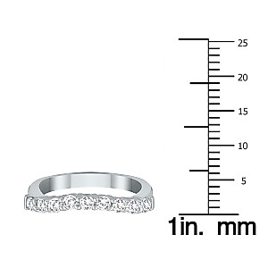 SZUL AGS Certified 1/2 Carat TW Diamond Curve Wedding Band in 10K White Gold