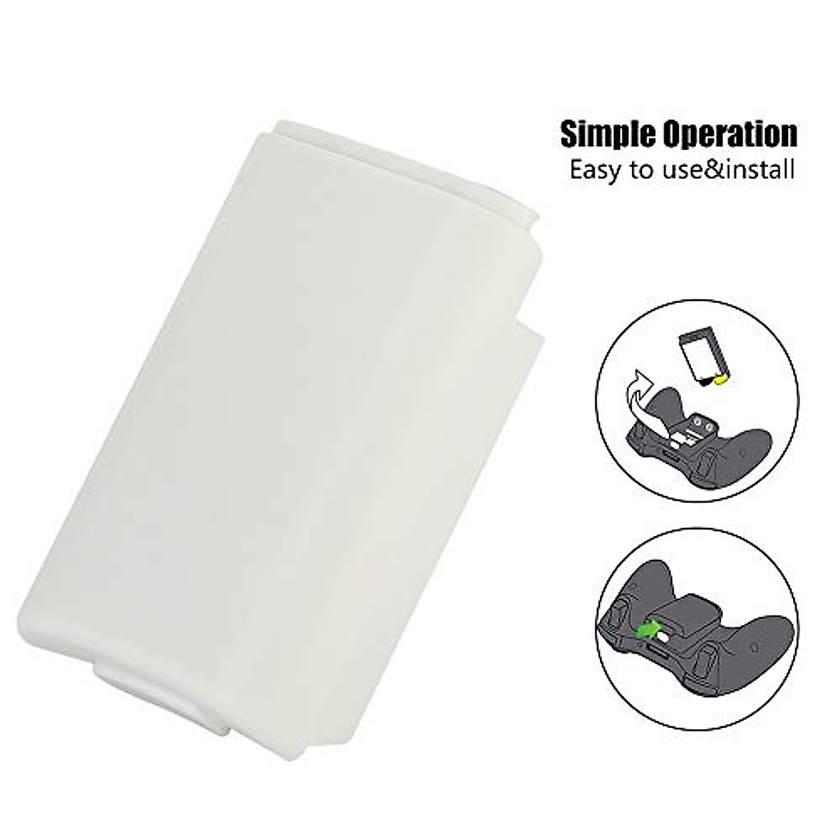 Battery Cover, Replacement Universal Oil Injection Process 5 PCS Easy to Install Anti-Abrasion Shell Case Cover Kit for Game Controller(White)