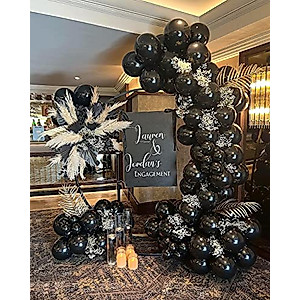 100PCS Black Balloons, 12 Inches Latex Party Balloons Matte Black Balloons, Black Balloon Garland for Birthday Party Decorations, Wedding, Graduation, Baby Shower, New Year Decor
