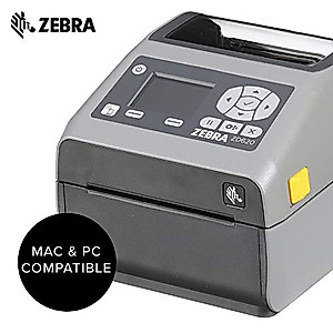 ZEBRA ZD620d Direct Thermal Desktop Printer with LCD Screen 203 dpi Print Width 4 in Ethernet Serial USB ZD62142-D01F00EZ