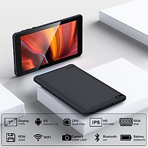 Android Tablet 7 inch, Android 11.0 Tablet 2GB RAM 32GB ROM Tablet 7 inch with WiFi, Bluetooth, GMS, Dual Camera, Google Play for YouTube, Netflix, Gaming