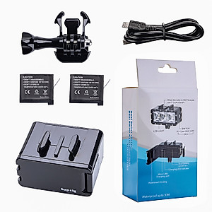 Suptig Waterproof Light High Power Dimmable Dual Battery Waterproof LED Video Light Fill Night Light Diving Underwater Light for Gopro Hero 11/10/9/8/7/6/5/4/3+/3 session more action cam