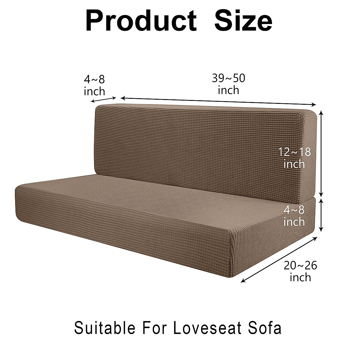 Tlswshsy RV Dinette Cushions Covers - Stretch Sofa Seat Slipcovers - Washable Loveseat Sofa Furniture Protector for Camper Car Bench (Camel 2 Backrest Covers & 2 Bench Covers)