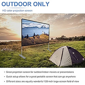 Projector Screen with Stand 120 inch 16:9 HD 4K Outdoor Indoor Projection Screen for Home Theater 3D Fast-Folding Projector Screen with Stand Legs and Carry Bag Projection Movie Wrinkle-Free…