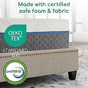 Queen Mattress 12 Inch, Memory Foam Queen Size Mattress Made in USA, Medium Firm Feel, Zoned Pressure Relief, Certified Safe Foams and Fabric, Mattress in A Box