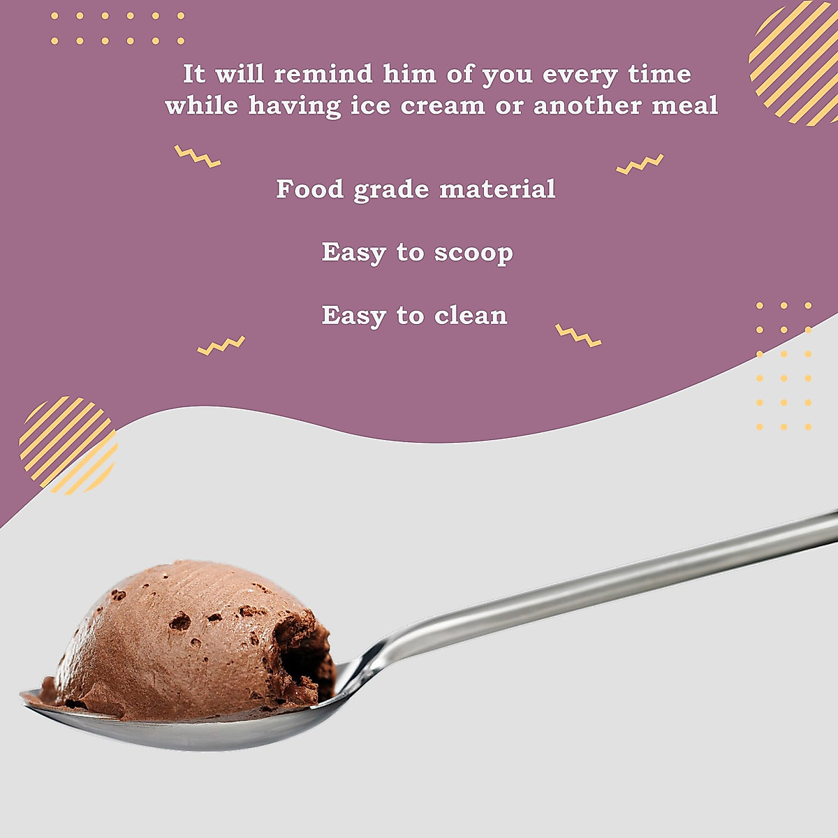 Father's Day Gifts from Daughter, Dad's Ice Cream Shovel, Stainless Steel Ice Cream Spoon Gift for Father's Day Gifts, Emotional Funny Dad Birthday Gift, Cute Christmas/Thanksgiving Gifts for Dad