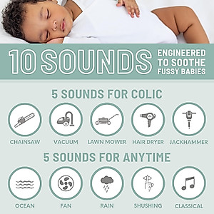 Instant Colic Baby Relief Sound Machine, Pediatrician-Approved, Mom's Choice Award, Colic Specific Engineered Sounds, No Medicine Or Drops, Designed by Mom of Colicky Babies, Colic Calm
