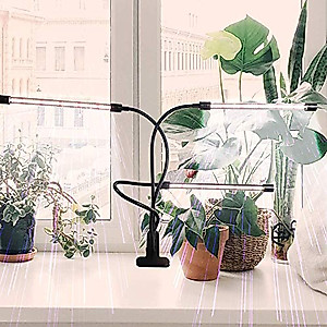 GHodec Grow Light for Indoor Plants,6000K 126LED Clip Plant Lights with Flexible Gooseneck & Timer Setting 4/8/12H,5 Dimmable Levels