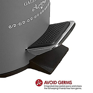 Home Basics Paris Collection Bathroom Accessories Bundle in Grey | Waste Bin | Soap Dispenser | Soap Dish | Tumbler | Toothbrush Holder | Elegant Design