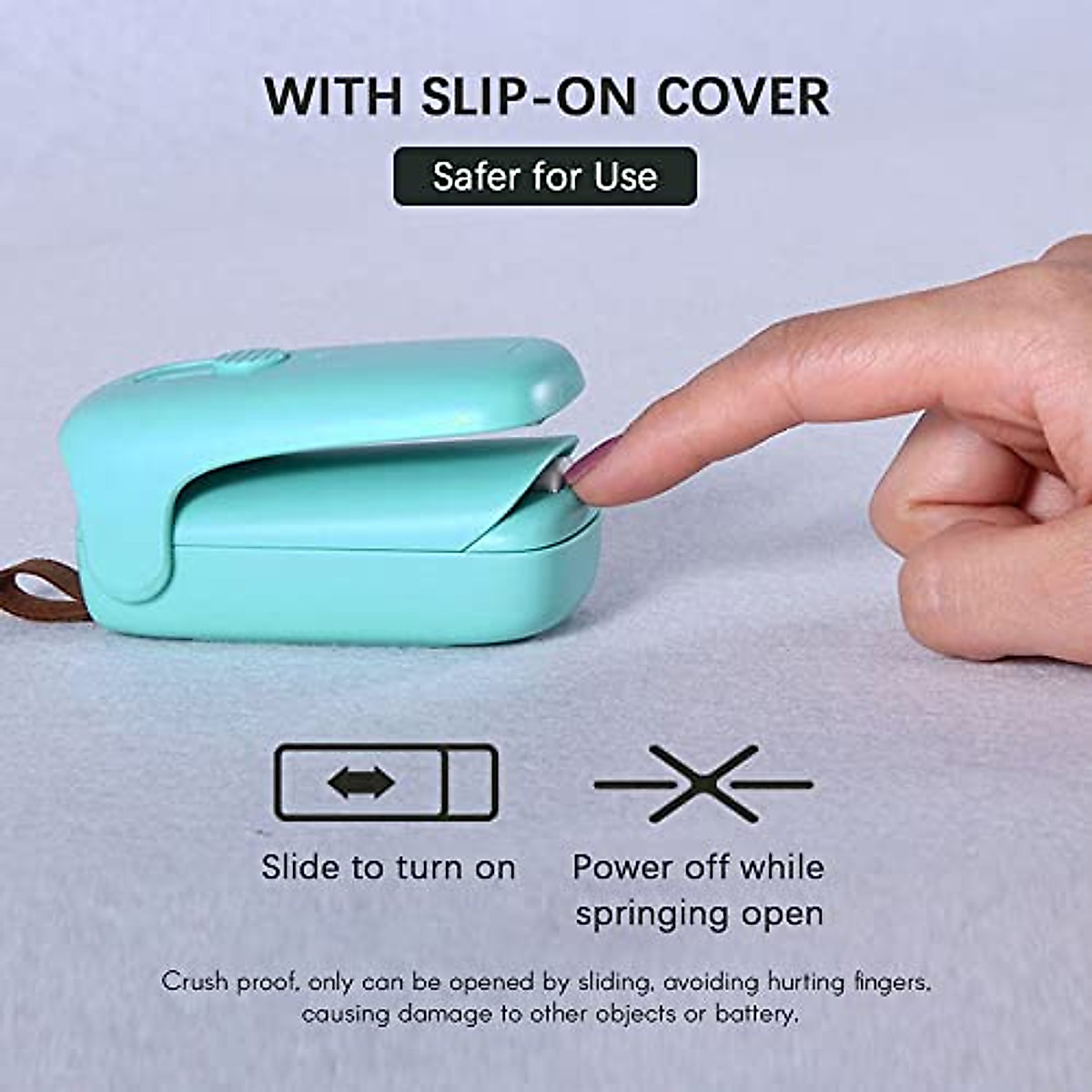 Kavolet Mini Bag Sealer, Handheld Heat Vacuum Sealer, 2 in 1 Heat Sealer and Cutter with Lanyard, for Snack Plastic Fresh Bags Cookies - Battery Not Included