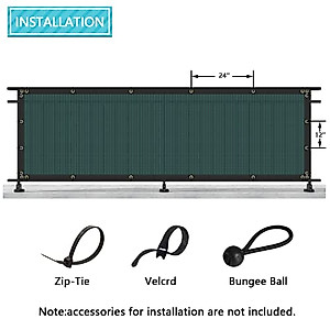COARBOR 9'x44' Vinyl Coated Polyester (PVC) Mesh Privacy Fence Screen Fencing for Back Yard Deck Patio Garden Blocker Barrier 80% Blockage with Gommets on Edges 280GSM -Green