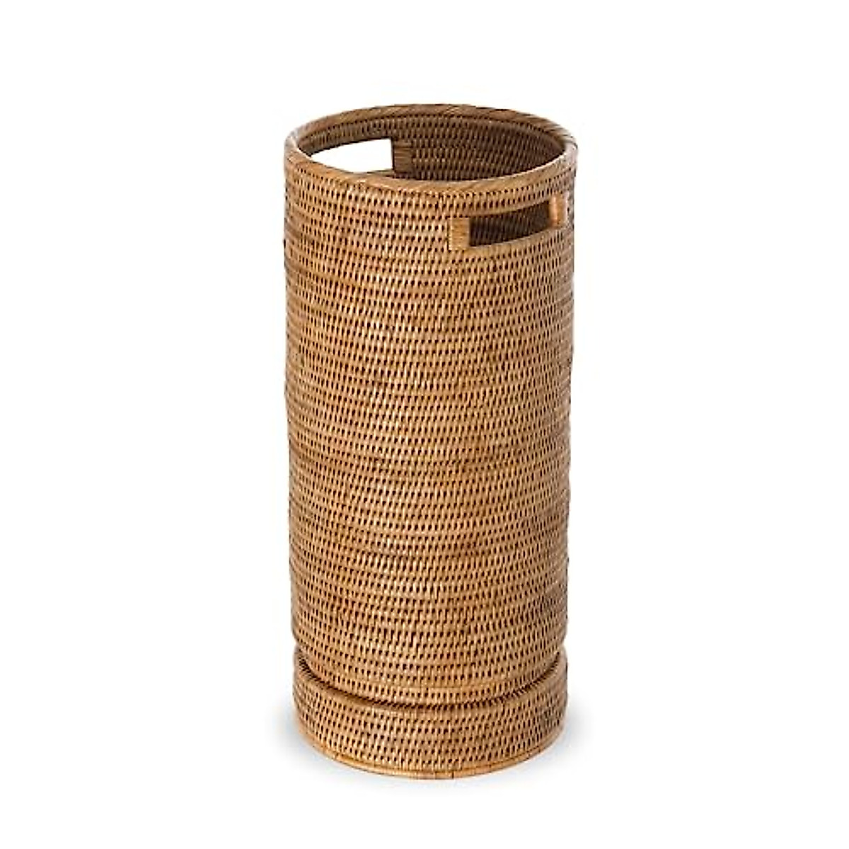 Kouboo 1060070 La Jolla Rattan Round Umbrella Stand with Water Catch, Honey Brown