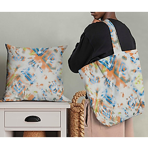 Soimoi Floral Print, Cotton Cambric, Quilting Fabric Sold by The Yard 42 Inch Wide, Medium Weight Cotton Fabric, Sewing Supplies,White & Orange