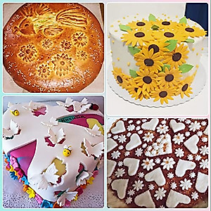 NUOMI Cookie Mold Presses Mooncake Mold Fondant Stamps with Cookie Cutters Set of 33 Small Pastry Molds