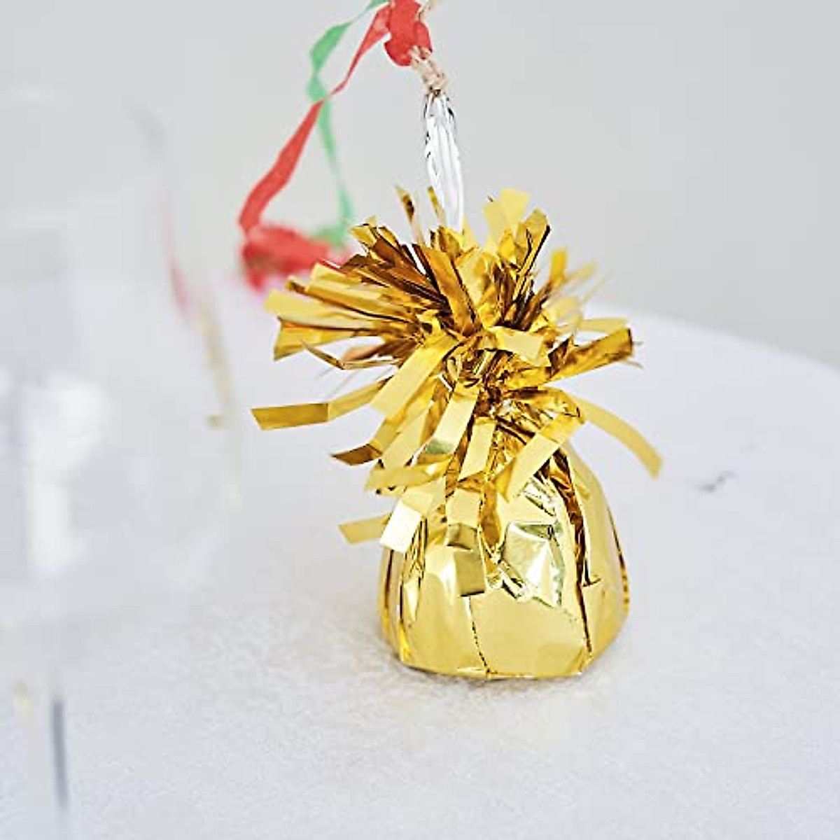 Efavormart 6 Pack - 5" Metallic Gold Foil Balloon Weights for Birthday, Helium Balloon Weights for Wedding, Party, Table, Centerpiece Decorations