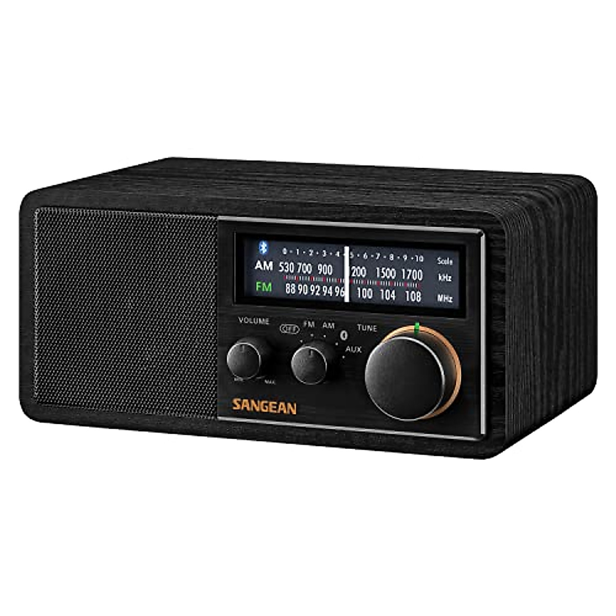 SANGEAN SG-118 AM/FM/Bluetooth Wooden Cabinet Radio with USB Phone Charging