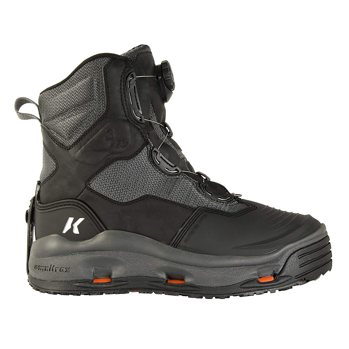 Korkers Men's Darkhorse w Studded Kling-On Soles, Black/Gunmetal, 9