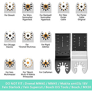Protoiya 87 PCS Oscillating Tool Blades, Wood Metal Plastic Quick Release Oscillating Multitool Saw Blades Accessories with Sandpaper Compatible with Dewalt, Milwaukee, Makita, Ryobi, Rockwell, Bosch