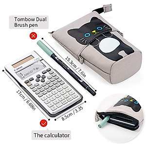 EASTHILL Big Capacity Pencil Pen Case Pouch Box Organizer Large Storage for Bullet Journal (Gray)