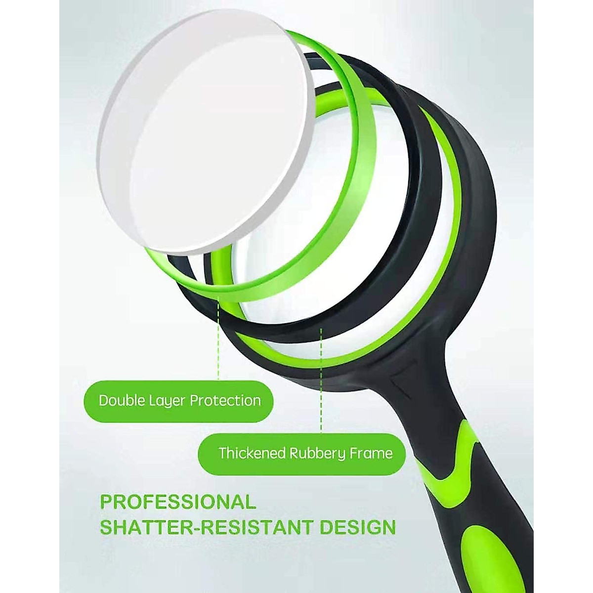 Wapodeai Magnifying Glasses, Magnifying Glass 10X Handheld Reading Magnifier for Seniors & Kids, 75mm Large Magnifying Lens with Non-Slip Rubber Handle for Reading and Hobbies.