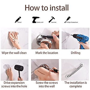 Armiika Grab Bar for Shower,Shower Grab Bars for Seniors and Handicaps, Shower Handle for Bathtubs and Showers