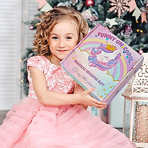 Decostatue Unicorn Gifts for Girls Age 6-8 - 10pcs Birthday Gift Box for 3 4 5 6 7 8 9 10 11 12 Year Old Toddler Girl for Girls with Unicorns Blanket for Teen girl Trendy 2024