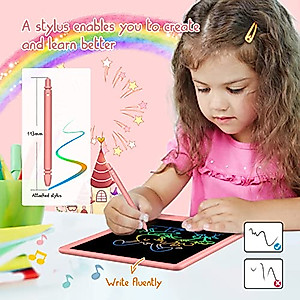 LCD Writing Tablet Doodle Board,10.5 inch Colorful Electronic Drawing Pads,Travel Gifts for Kids Ages 3 4 5 6 7 8 Year Old Girls Boys (Pink)