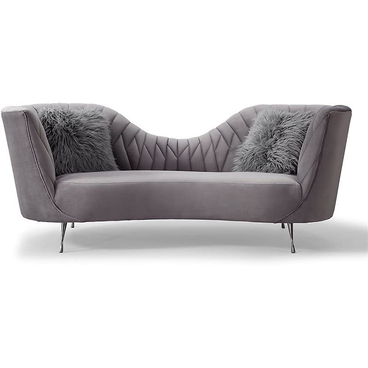 Tov Furniture Velvet Sofa, Grey