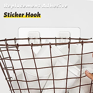 NHYAMX 8 Pack Shower Caddy Adhesive Replacement Sticker,Replacement Adhesive Sticker Hook,Adhesive Pads Hooks for Shower Caddy for Flat Wire, No Drilling Bath Transparent Adhesive Pad