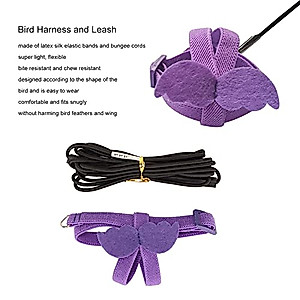 Bird Harness Leash Purple Bird Harness and Leash Pet Outdoor Flying Rope Bird Flying Harness Traction Rope for Parrots Pigeons Birds Purple