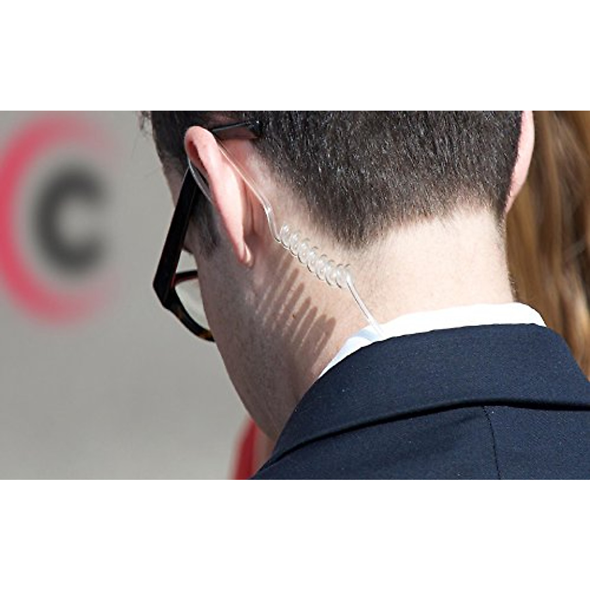 TOMSENN 2-Pin Covert Acoustic Tube Walkie Talkie Earpiece – Two Way Radio Earpiece with a PTT Mic - Compatible with Walkie Talkie Headset Brands (Kenwood, Puxing, Wouxun) – Pack of 2