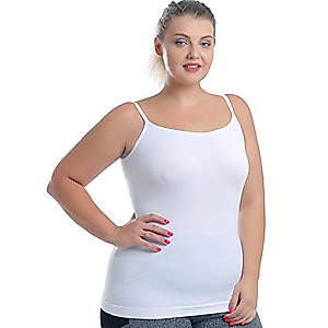 BANG BANG Women's Shapewear Tank Tops with Adjustable Straps White M