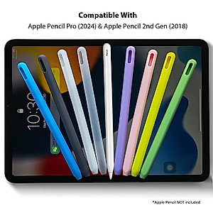 Slim Soft Silicone Sleeve Case Compatible with Apple Pencil 2nd Generation Only, Protective Grip Cover Skin for iPad Apple Pencil 2nd Gen (White)