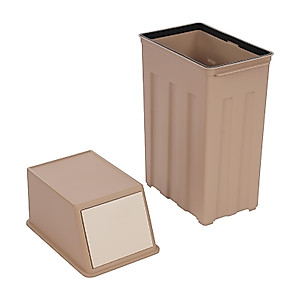 Xuthusman 30L Household Trash Can w/Hinged Flap Cover, Living Room Trash Can, Kitchen Kitchen Waste Bin, Bathroom Cleaning Storage Bin, Tall & Narrow Office Paper Basket (Light Coffee)