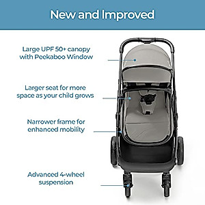 Mompush Wiz 2-in-1 Convertible Baby Stroller with Bassinet Mode - Foldable Infant Stroller to Explore More as a Family - Toddler Stroller with Reversible Stroller Seat