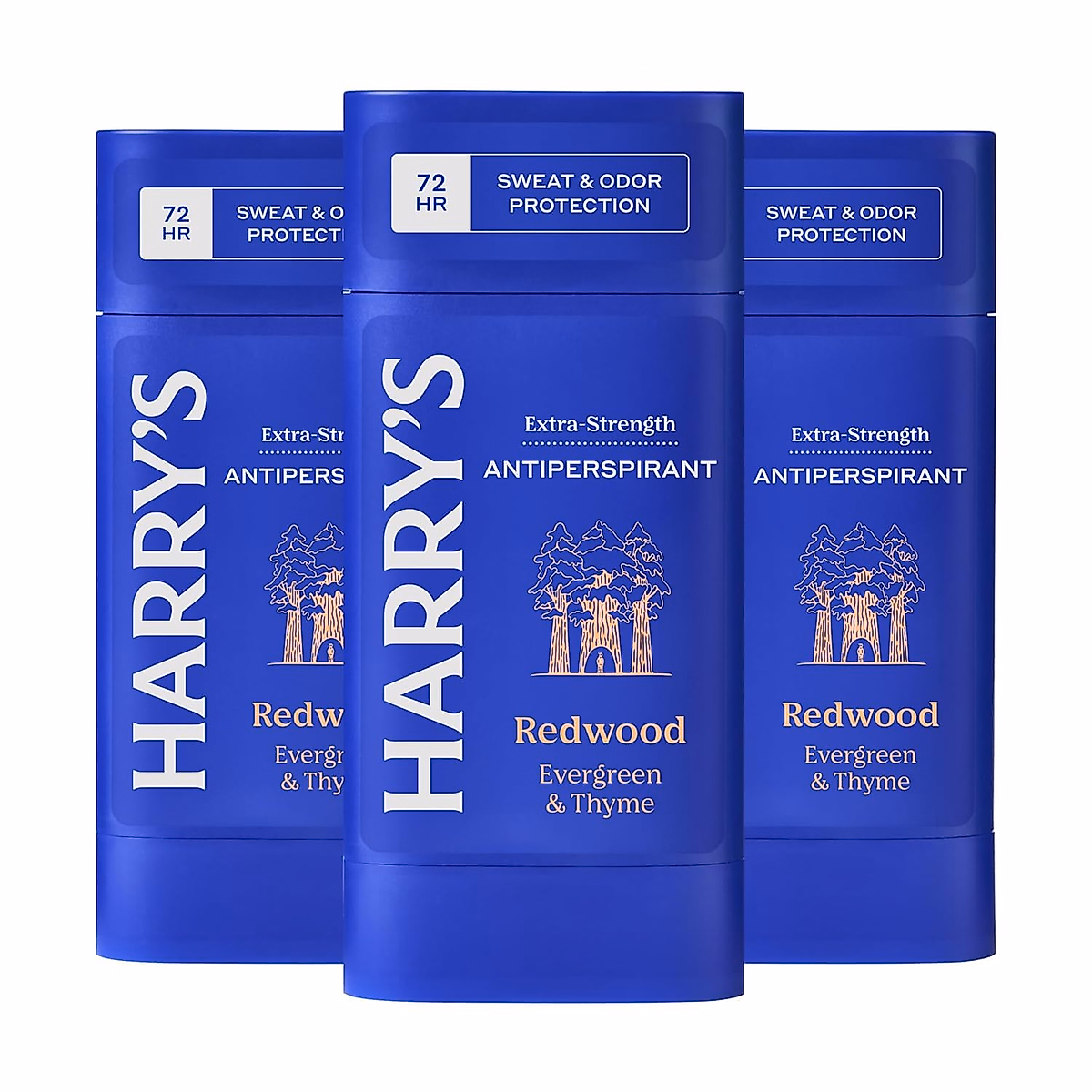 Harry's Extra-Strength Antiperspirant Deodorant, Sweat & Odor Control Antiperspirant for Men, Redwood, 2.5 oz Pack of 3