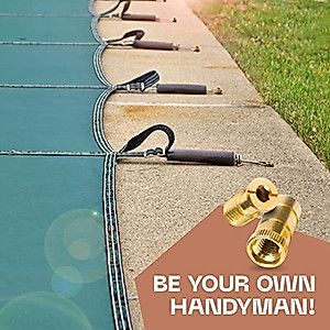 Silginnes Pool Cover Anchors Concrete and Pavers Deck 10 Pack - Universal Size Fits 3/4" Hole - Best for Pool Safety Cover Installation - Durable Brass Pool Cover Anchors and Head Screw Bolts (10)