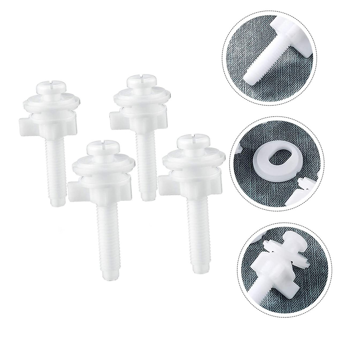 4pcs Toilet Screw Toilet Seat Accessory Toilet Seat Lid Fixing Screw Toilet Seat Cover Fixing Screw Toilet Seat Lid Screw Replacement Toilet Cover Screw Replacement