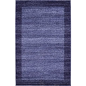 Unique Loom Del Mar Collection Area Rug-Transitional Inspired with Modern Contemporary Design, 3' 3 x 5' 3 Rectangular, Navy Blue/Beige