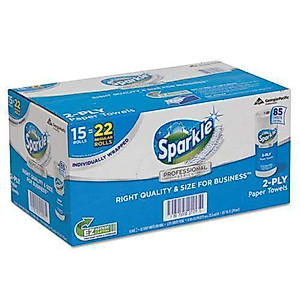Sparkle 2-Ply Perforated Roll Paper Towels by GP PRO (Georgia-Pacific), White, 2717714, 85 Sheets Per Roll, 15 Rolls Per Case