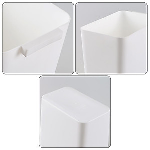Kiddream 3 Pack 4.5 Gallon Deskside Wastebasket, Plastic Slim Trash Can, White