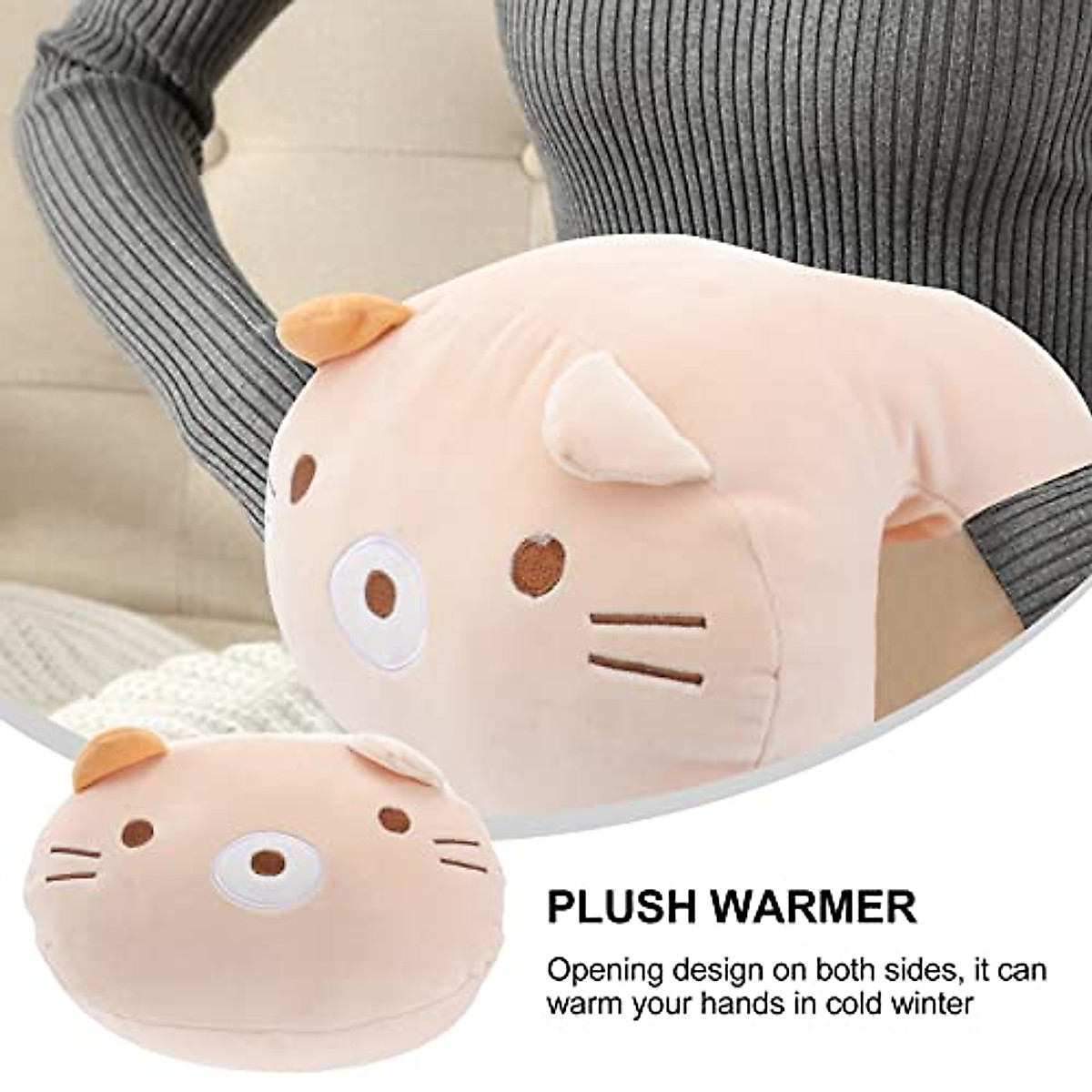 Abaodam Plush Portable Hand Warmer Safe and Reliable Household Warm Items Pillow with Hand Warmer (Cat)