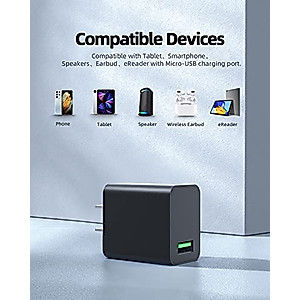 Fast Quick Charger Fit for Samsung Galaxy S6/S7 Edge/Active/Edge+, S4/S5 Active/Developer Edition/Mini/Zoom, S II/S III Mini, Galaxy A6/A10, Convoy 3/4, Gusto 3, Rugby 4/ III Phone Power Adapter Cord